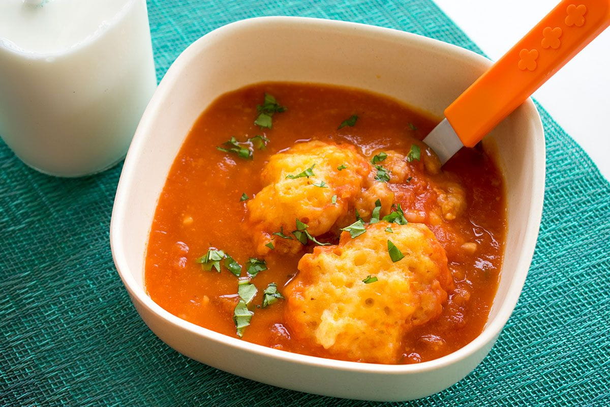 Season’s Eatings: Fresh Tomato Soup with Cheesy Dumplings